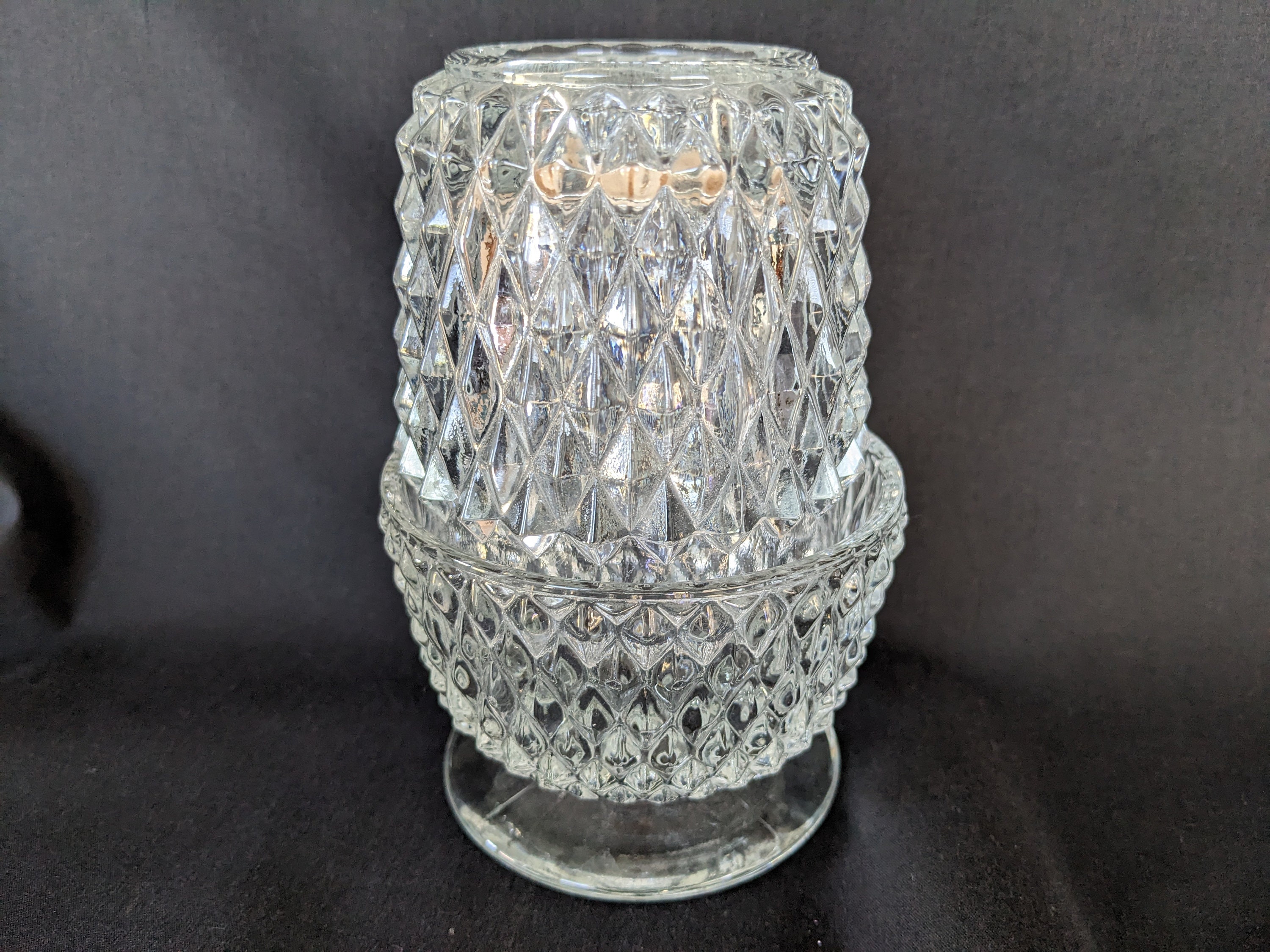 Vintage Fairy Lamp Indiana Glass Diamond Point Design Gift for the Home ...