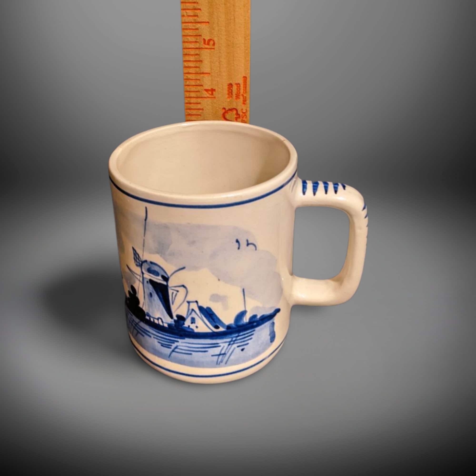 Vintage Delft Blue Mug Hand-painted Dutch Windmill and - Etsy