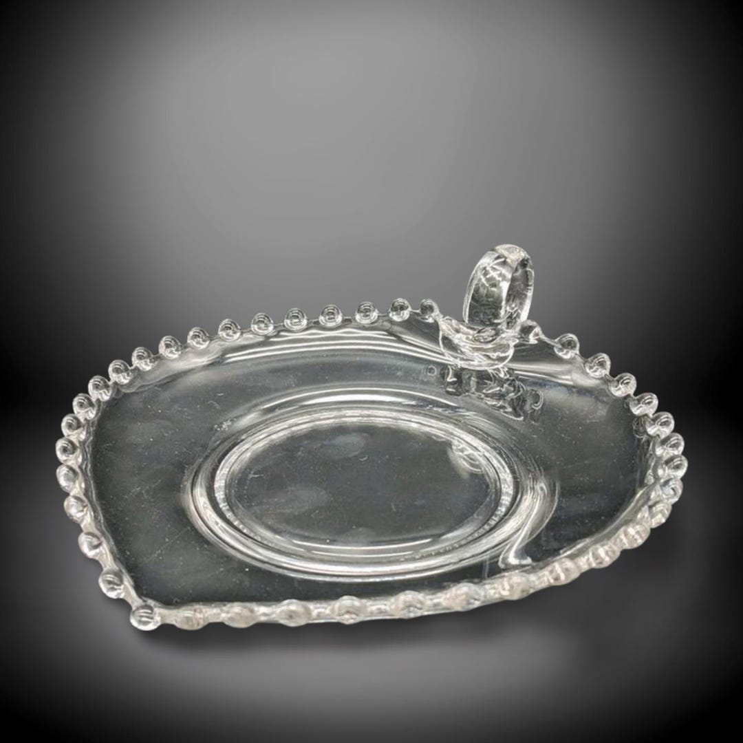 Buy Vintage Imperial Glass Candlewick Handled Lemon Plate | Clear Glass ...