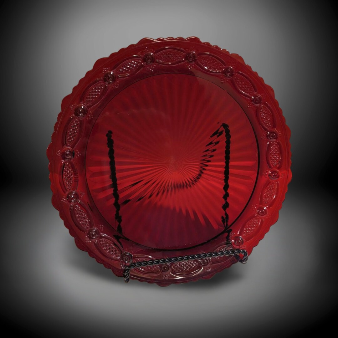 Vintage Avon 1876 Cape Cod Ruby Red Dinner Plates 1876 Collectible ...