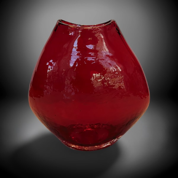 Red Glass Vases - Etsy