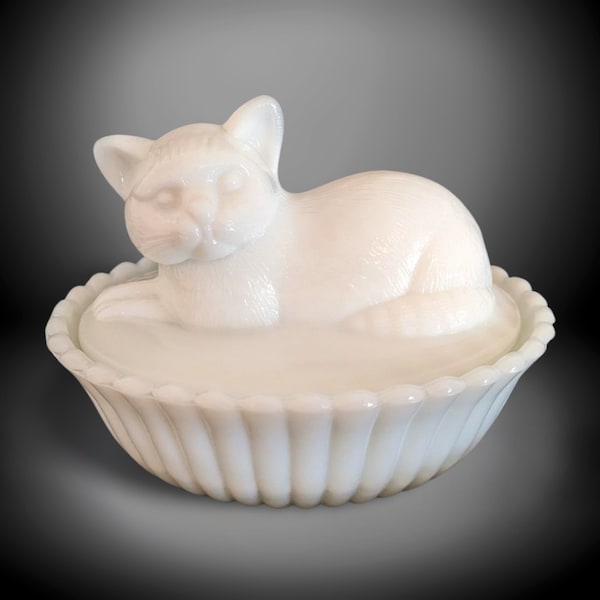 Cat Dish Milk Glass - Etsy