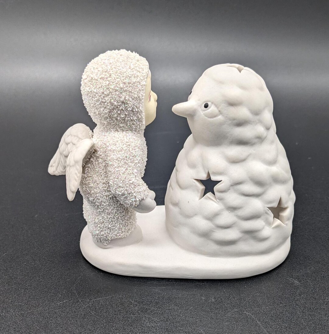 Vintage Snowbabies-style Angel & Snowman Votive Holder Winter Décor ...