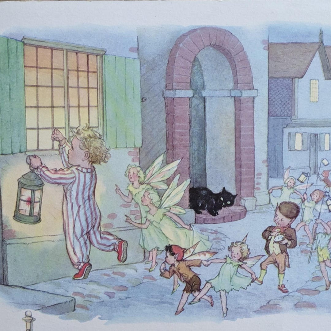 Vintage Nursery Rhyme Art 12.5x9 | Wee Willie Winkie + Georgie Porgie ...