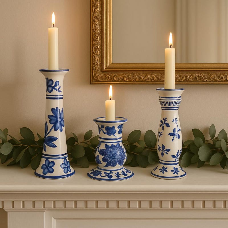 Ceramic Candlesticks - Etsy