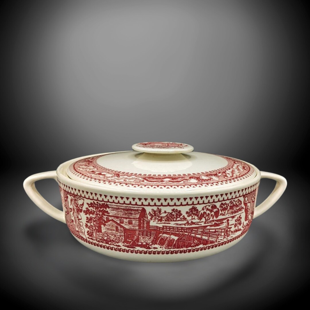 Vintage Memory Lane Covered Casserole Dish China Pink Royal China ...