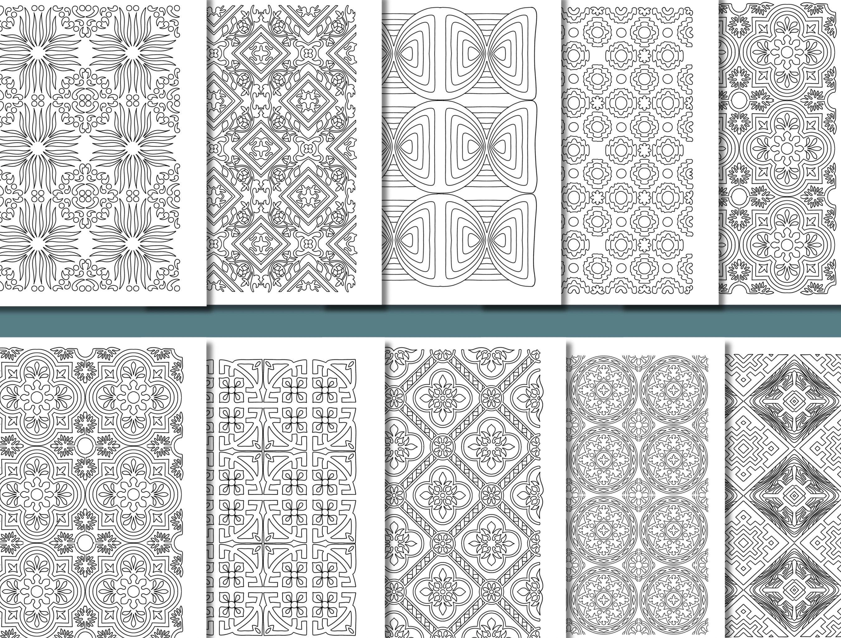 Modernist Tiles Coloring Pages. 25 Beautiful Designs Inspired by ...