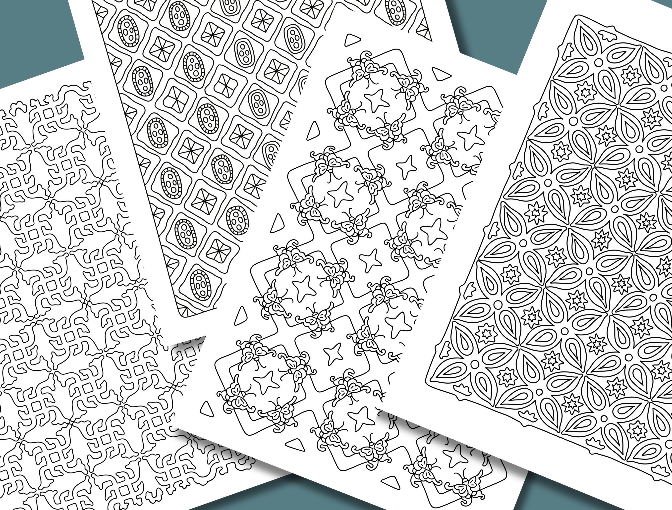 Modernist Tiles Coloring Pages. 25 Beautiful Designs Inspired by ...