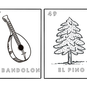 Loteria Mexicana Coloring Pages Full Set. - Etsy