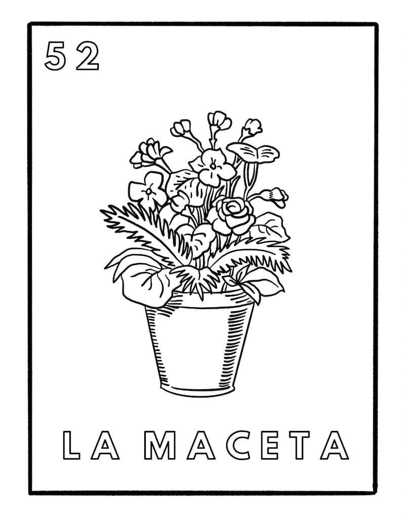 Loteria Mexicana Coloring Pages Full Set - Etsy Canada