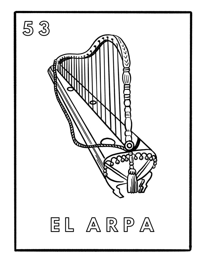 Loteria Coloring Pages Cards Embroidery Patterns Sketch Coloring Page