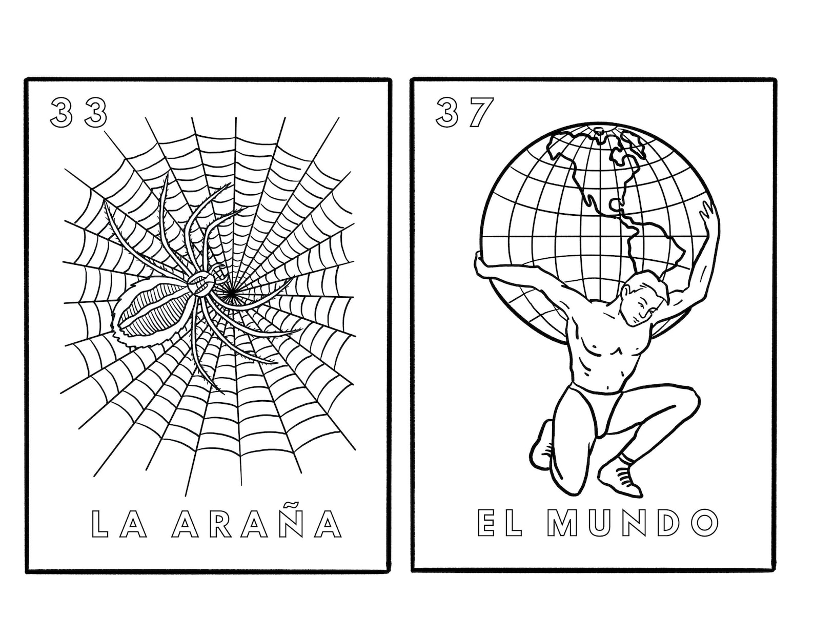 Loteria Mexicana Coloring Pages Full Set. - Etsy