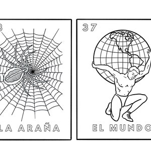 Loteria Mexicana Coloring Pages Full Set. - Etsy