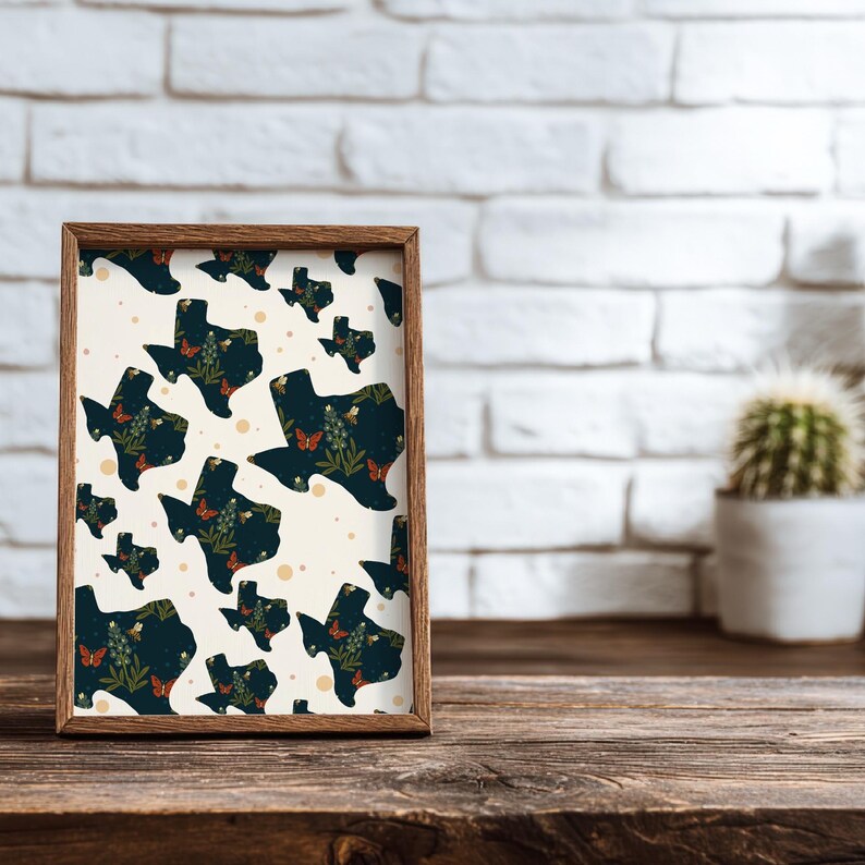 Texas Shape PNG With Native Plants and Polinators (digital Download) - Etsy