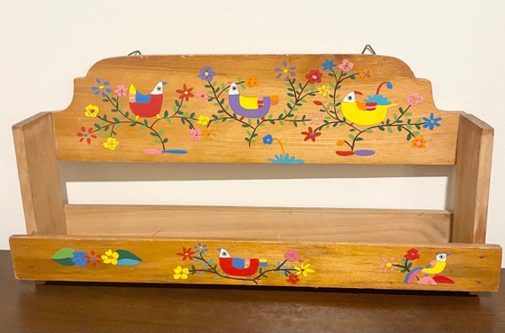 Vintage Wooden Painted Spice Rack - Etsy