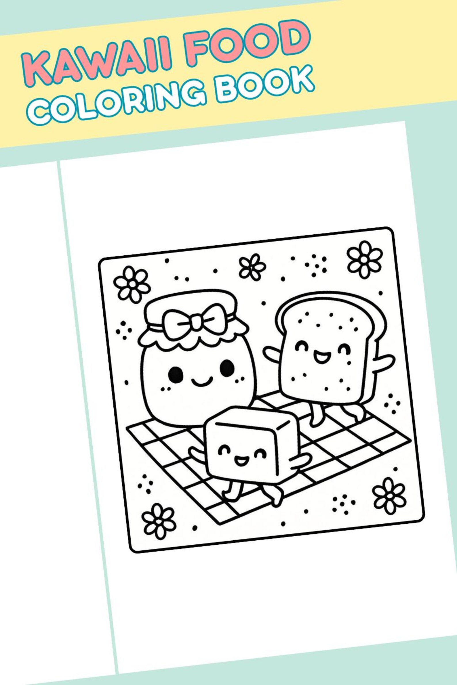 Adorable Kawaii Food Coloring Book for Kids – 85 Pages of Cute Food ...