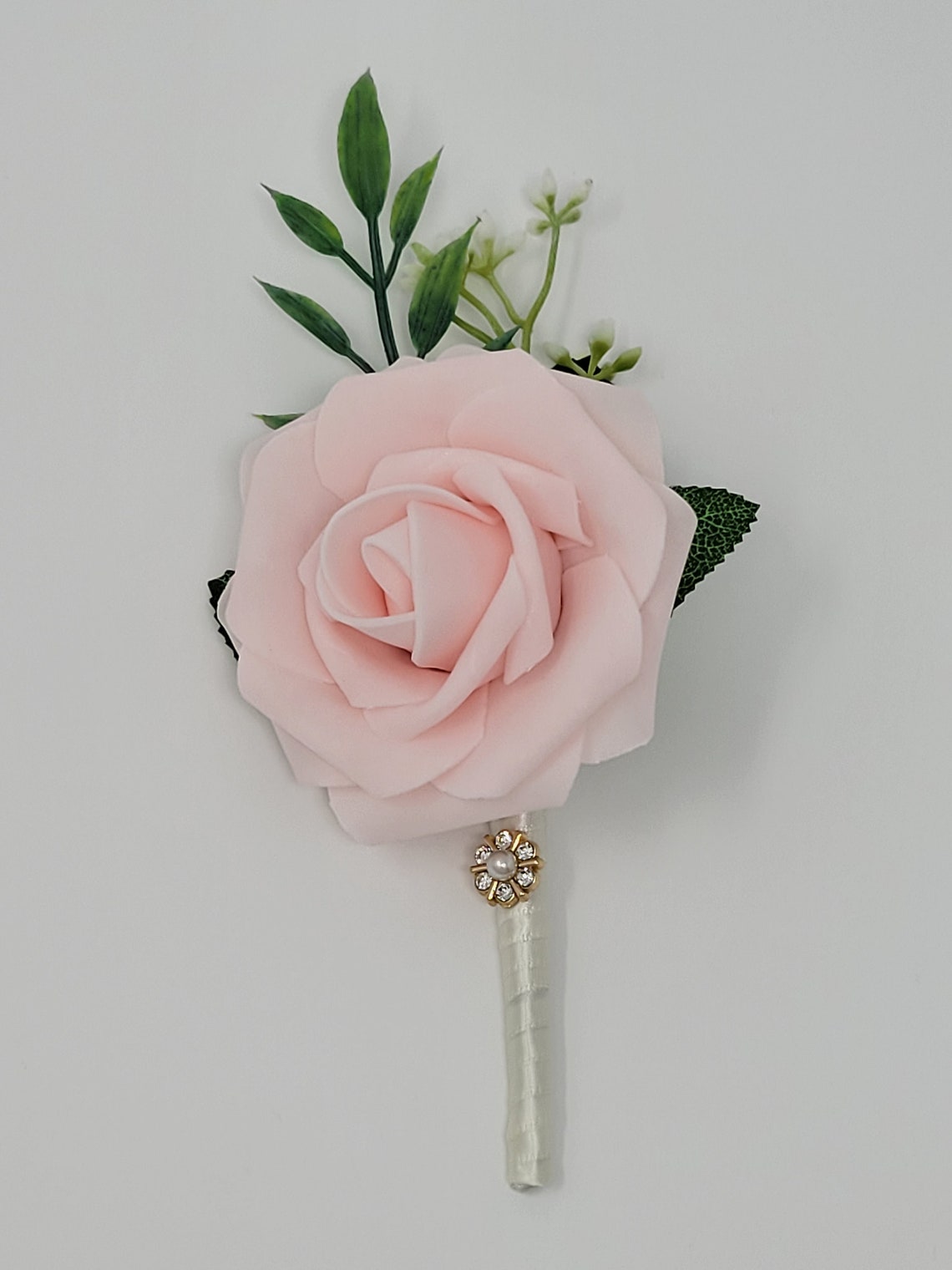 Dusty Rose Red Blush and Ivory Foam Roses Brooch Bouquet - Etsy