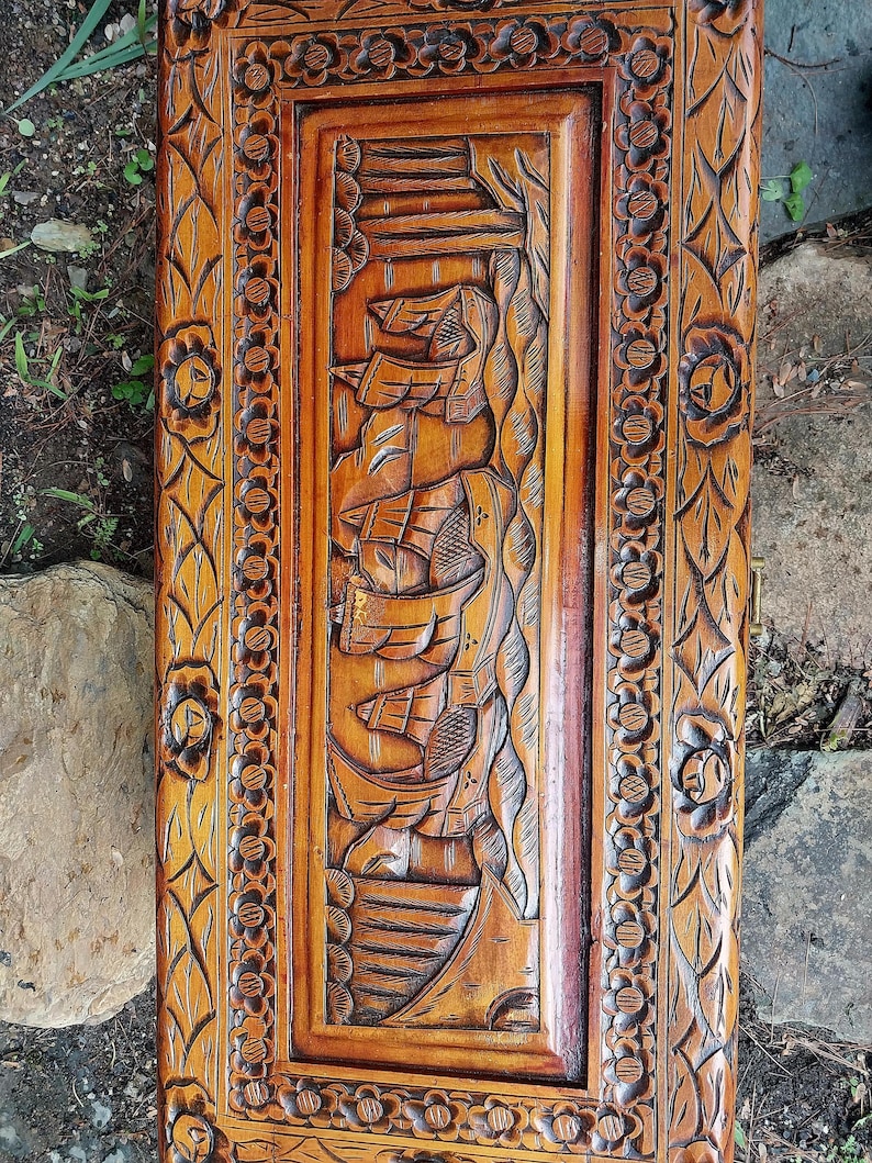 Vintage Camphor Wood Chest With Boats Ship Ocean Theme - Etsy