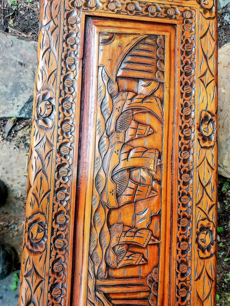 Vintage Camphor Wood Chest With Boats Ship Ocean Theme - Etsy