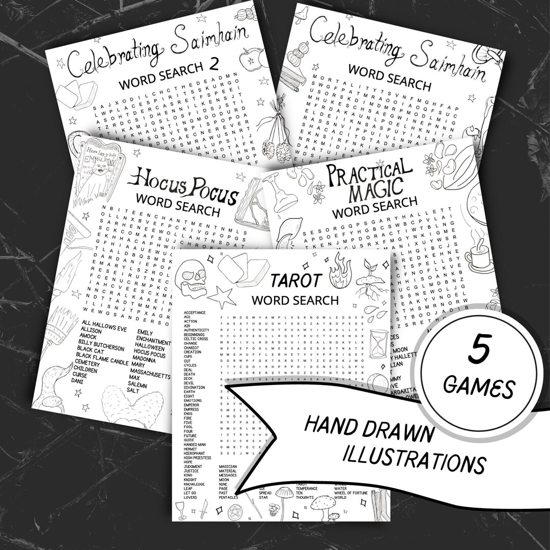 Celebrating Samhain Bundle Word Search Game Coloring Page - Etsy