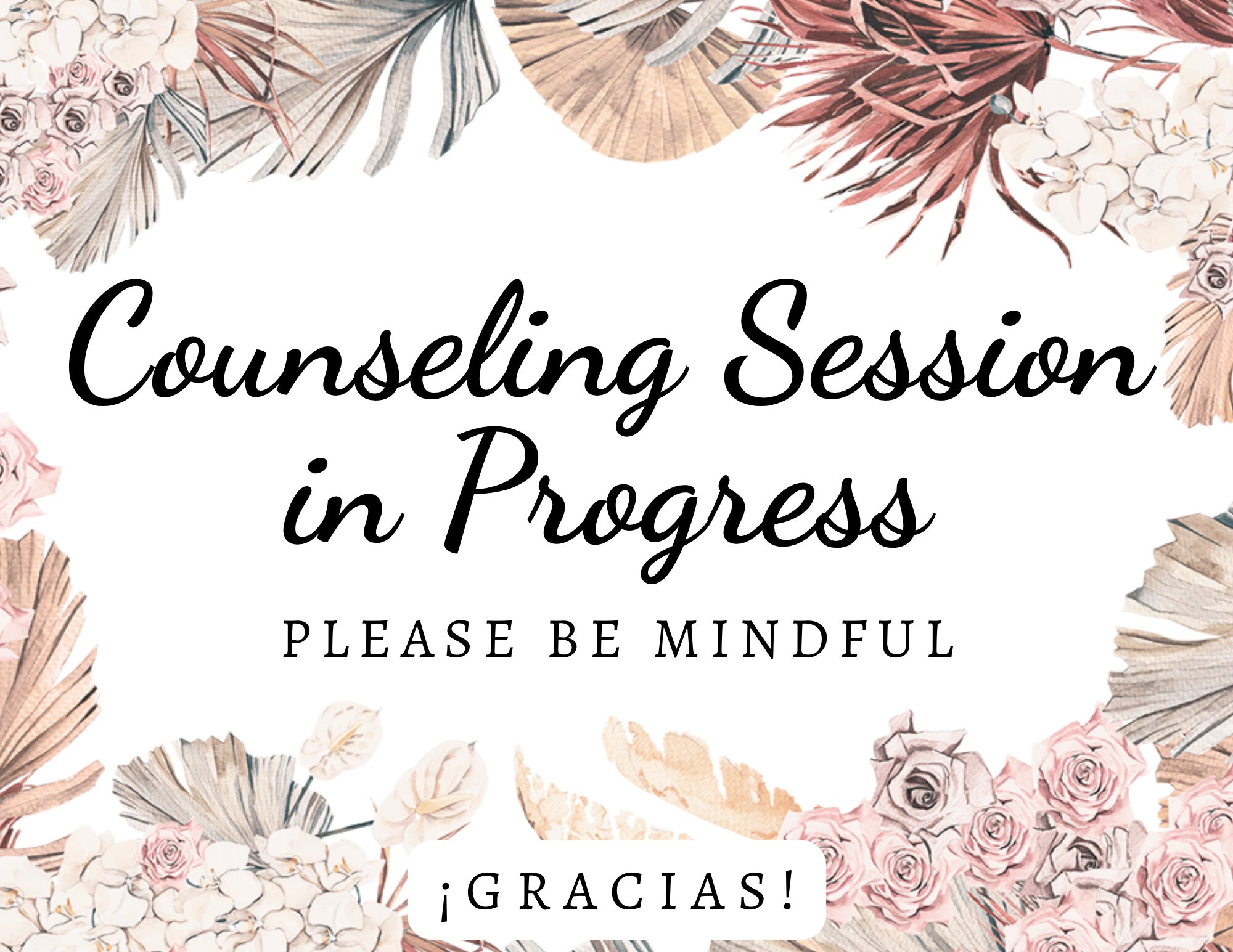 Counseling in Session Sign Digital Download, Do Not Disturb Therapy ...