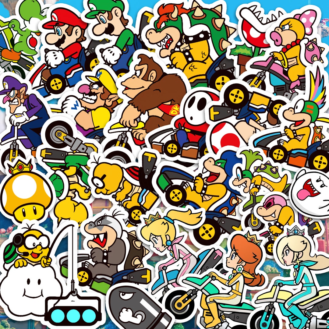 Super Mario Stickers Bundle Nintendo Characters Sticker Mario - Etsy