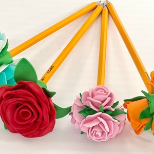 6 Removable Flower Pencil/ Pen Topper - Etsy