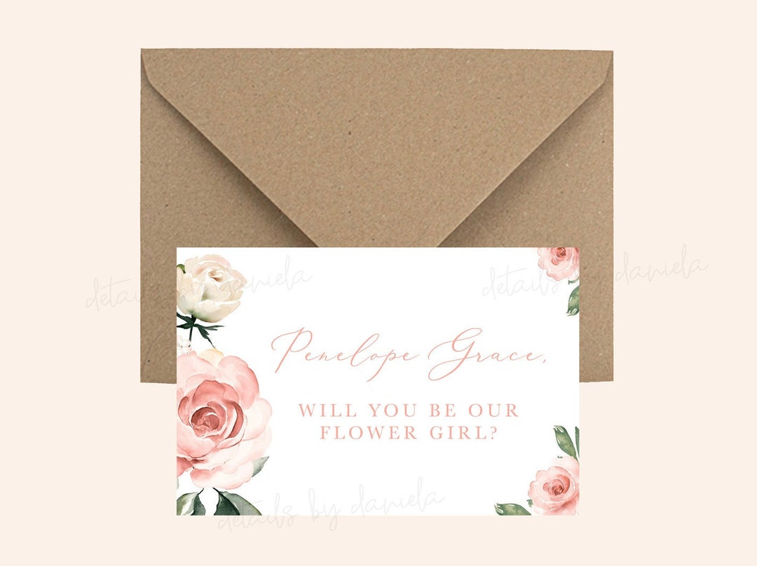 Flower Girl Card, Wedding Card for Flower Girl, Flower Girl Proposal ...