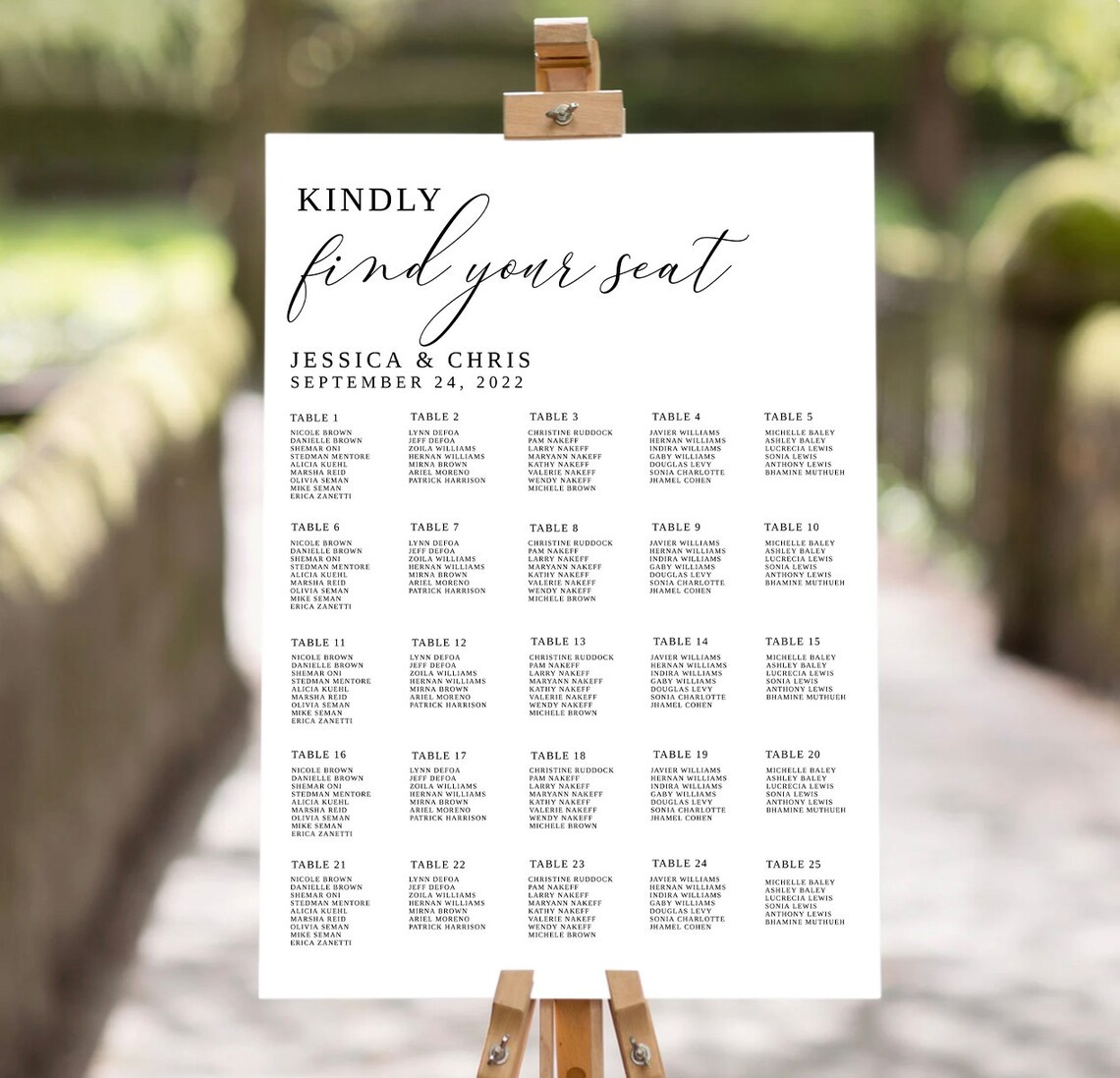 Wedding Seating Chart Template, Printable Seating Chart, Wedding ...