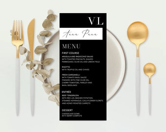 Elegant Black and White Wedding Menu Menu Sign Menus Minimalist ...