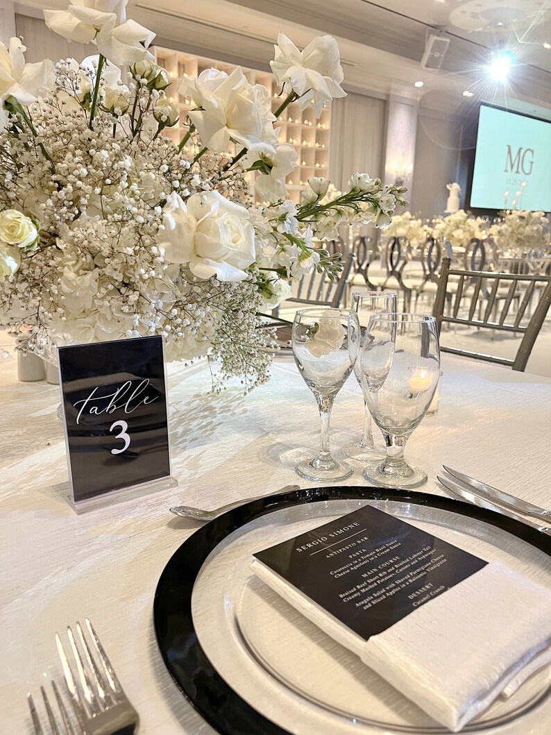 Table Numbers, Black and White Table Numbers, Wedding Table Numbers ...
