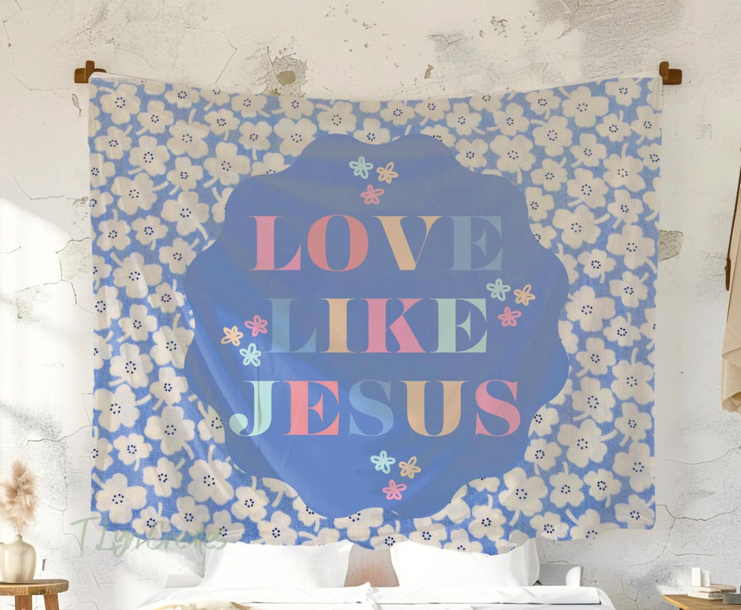 Christian Hanging Tapestry Wall Art for Girls Bedroom Decor, Love Like ...