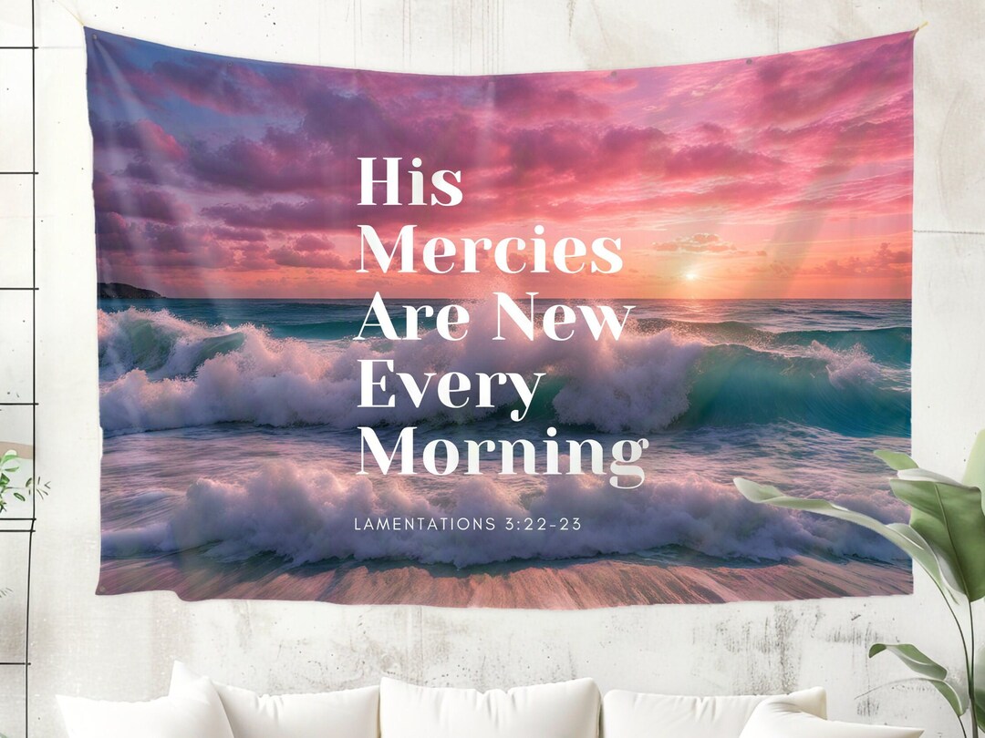 Christian Hanging Bible Verse Wall Art Tapestry His Mercies Are New ...