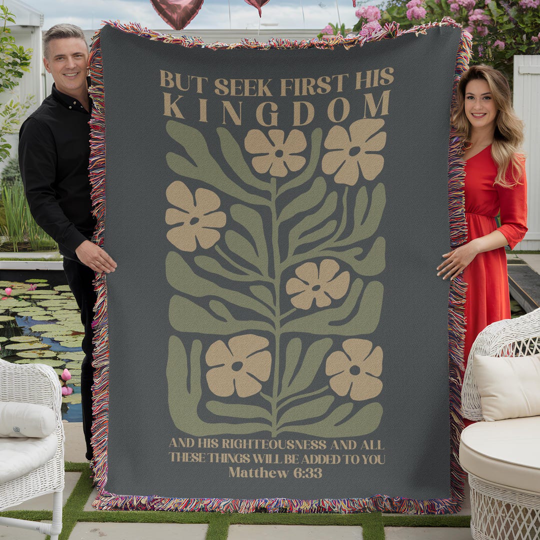 Christian Blanket, Floral Scripture Woven Blanket, Bible Jesus Blanket ...