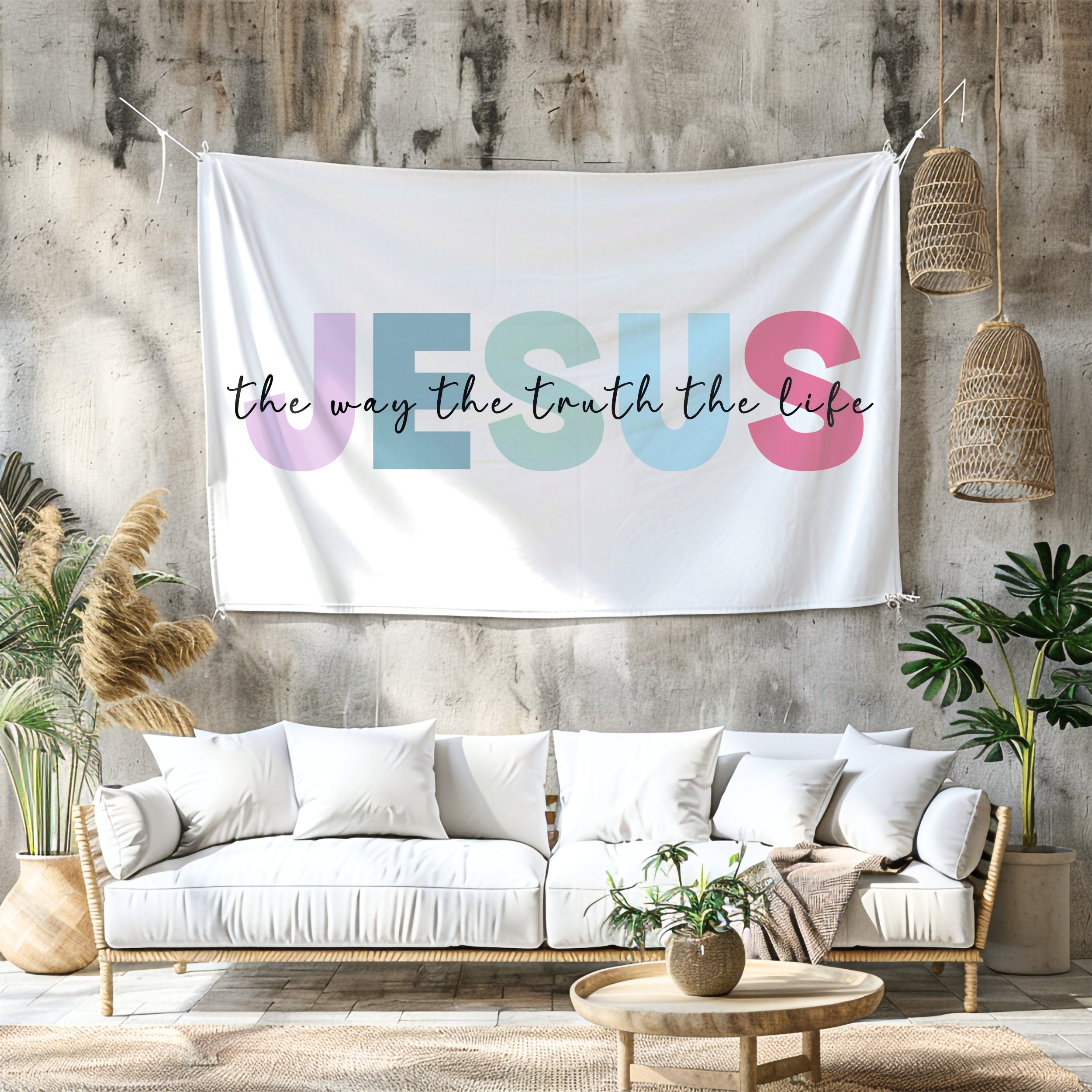 Christian Hanging Tapestry Bible Verse John 14:6 the Way Truth Life ...