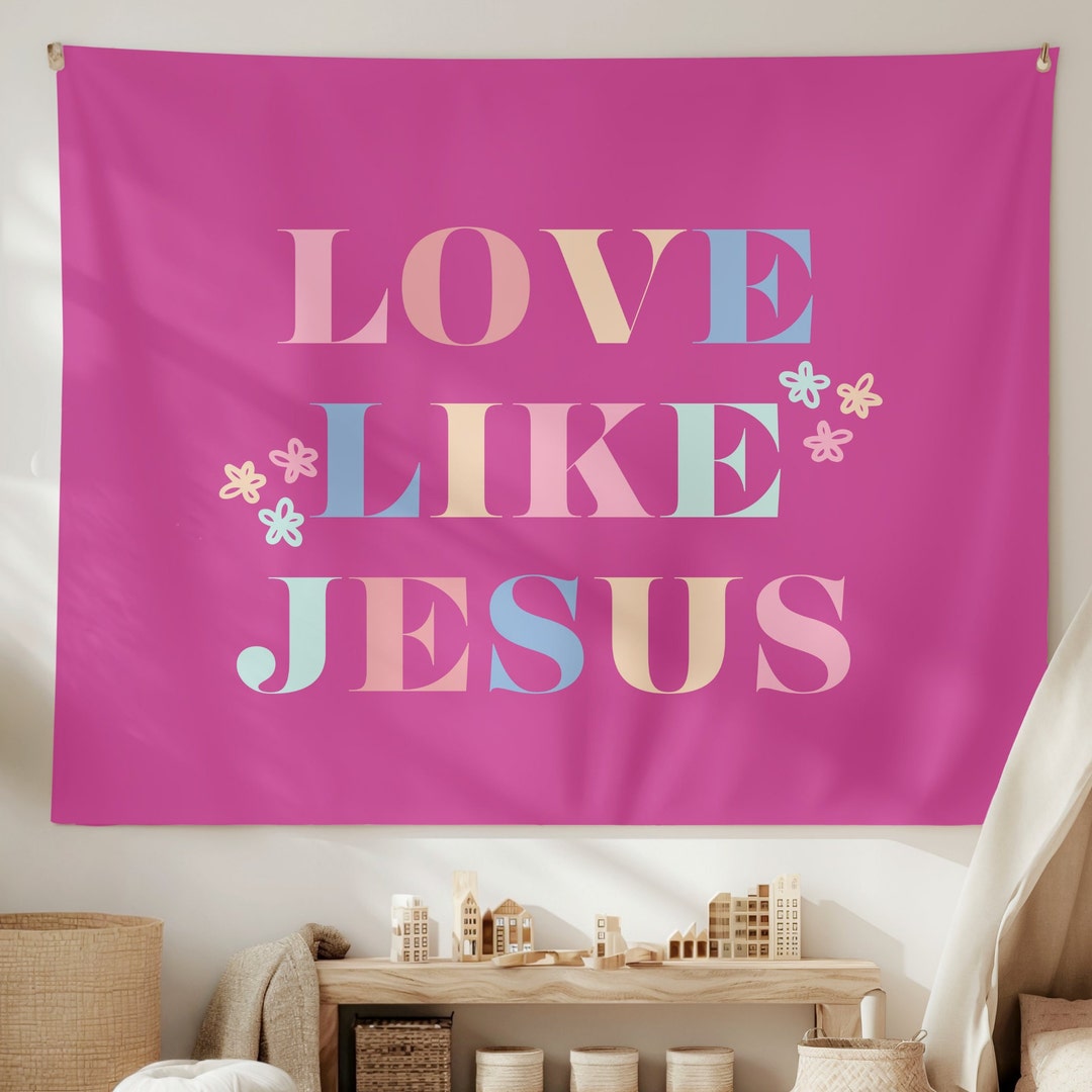 Christian Hanging Tapestry Wall Art for Girls Bedroom Decor, Love Like ...