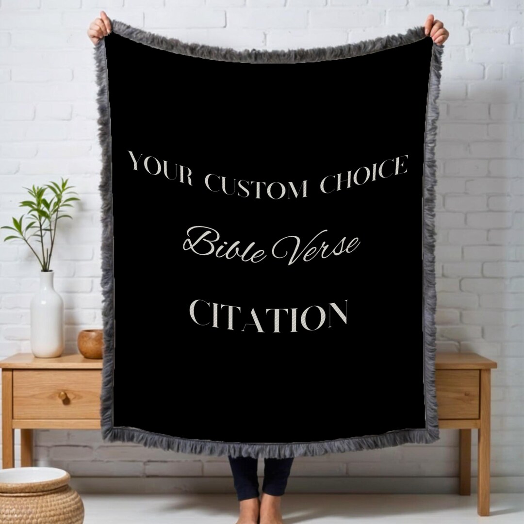 Custom Bible Verse Woven Cotten Blanket, Personalized Christian ...