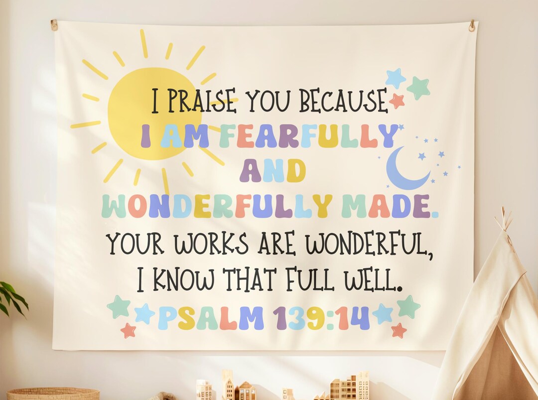 Christian Hanging Tapestry Christian Camp, Church Classroom, Cute Psalm ...