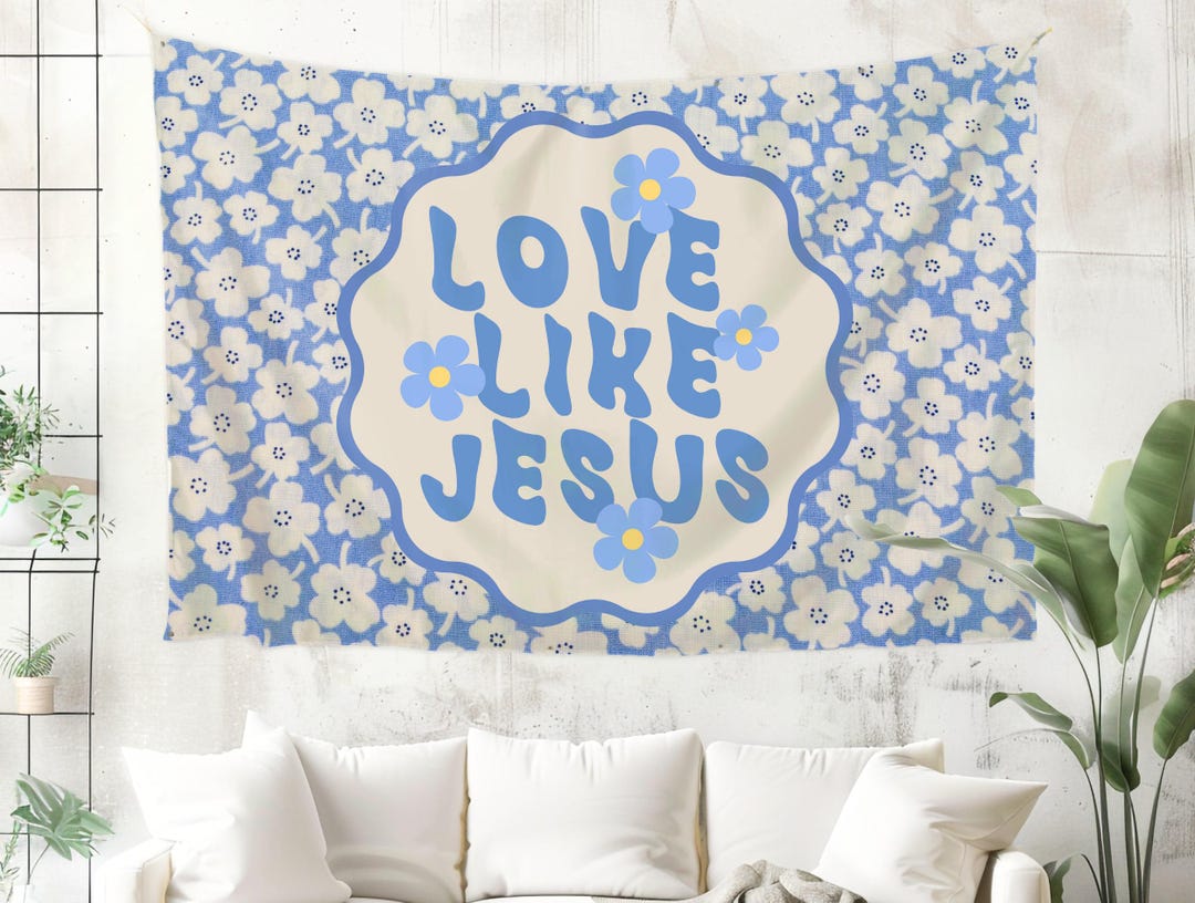 Christian Hanging Tapestry Wall Art for Girls Bedroom Decor, Love Like ...