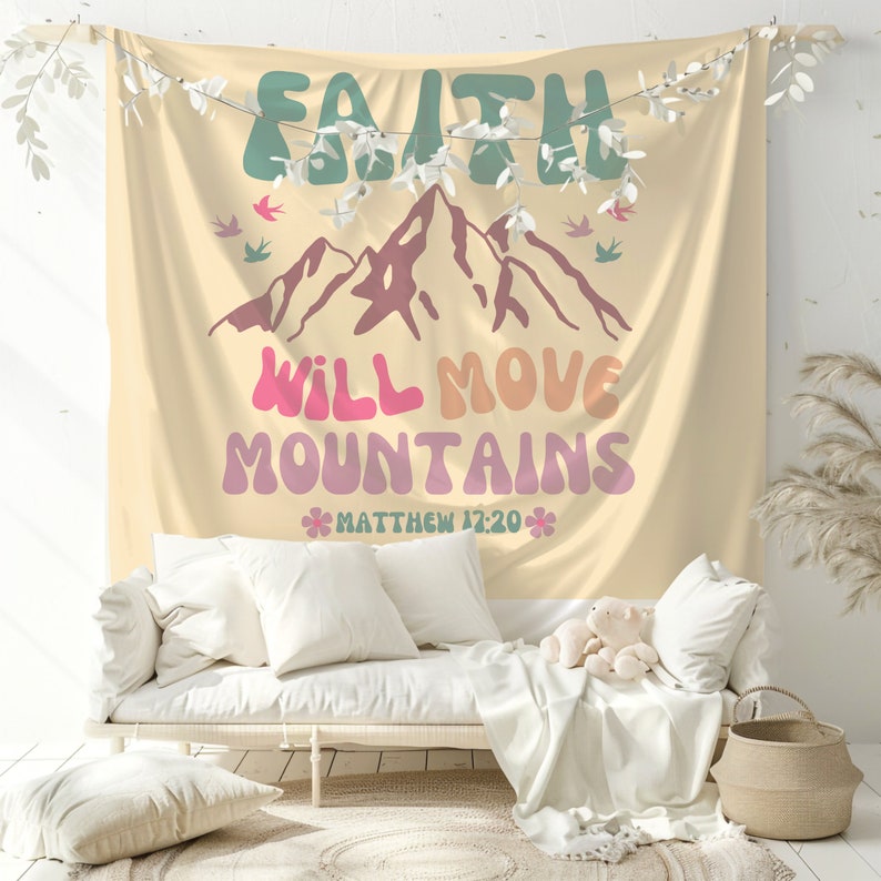 Christian Hanging Scripture Tapestry Retro Wall Art for Girls Bedroom ...