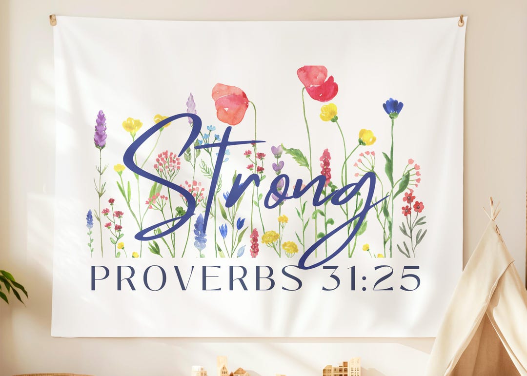 Christian Inspirational Tapestry, Jesus Scripture Wall Art Proverbs 31: ...