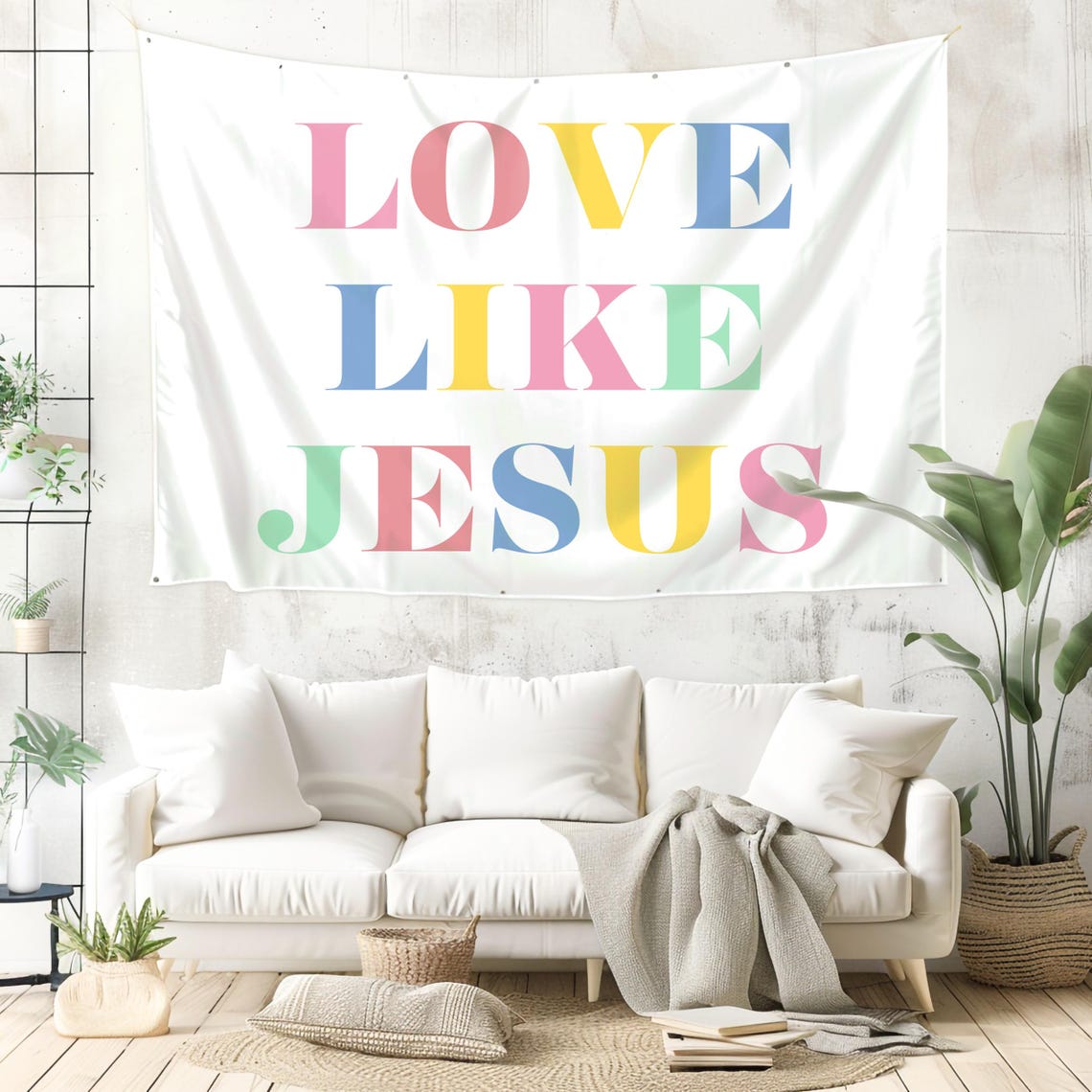Christian Scripture Tapestry, Love Like Jesus, Girls Room Wall Art ...