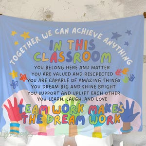 Classroom Tapestry Inspirational Back to School Wall Art Decor, Class ...