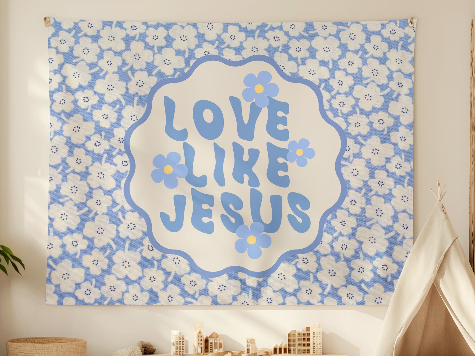 Christian Hanging Tapestry Wall Art for Girls Bedroom Decor, Love Like ...