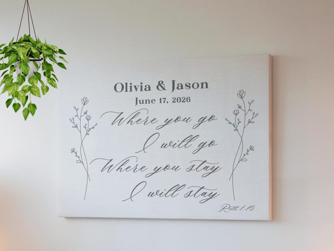 Personalized Christian Couples Canvas Print, Custom Newly Weds Bible ...