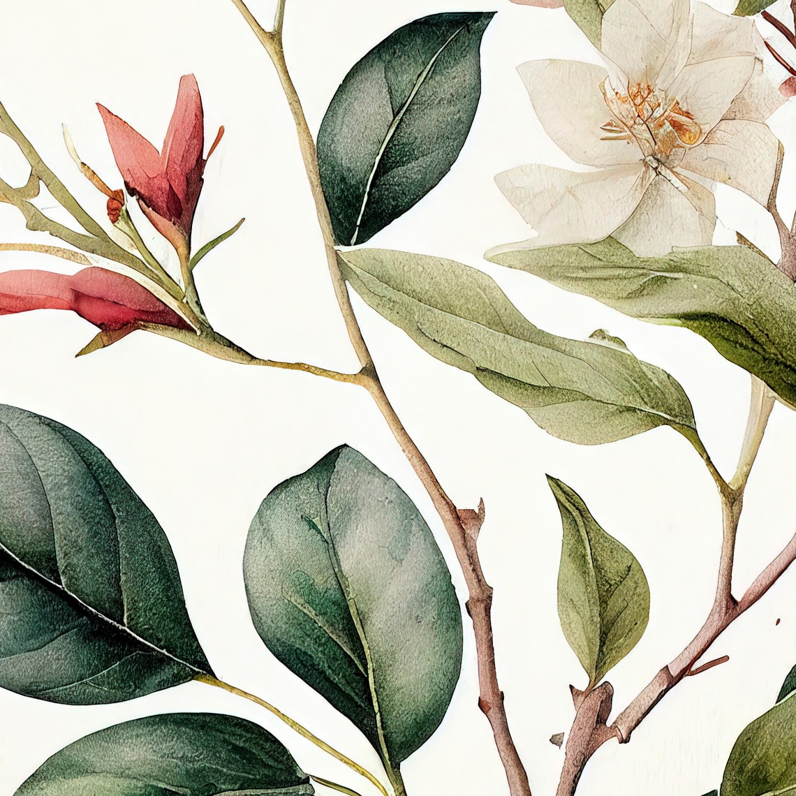 VINTAGE BOTANICA Printable Wall Art, Modern Home Decor, Botanical Wall ...