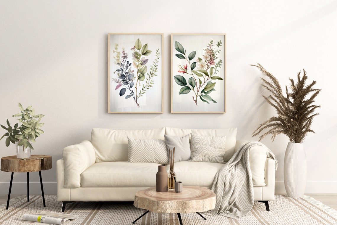 VINTAGE BOTANICA Printable Wall Art, Modern Home Decor, Botanical Wall ...