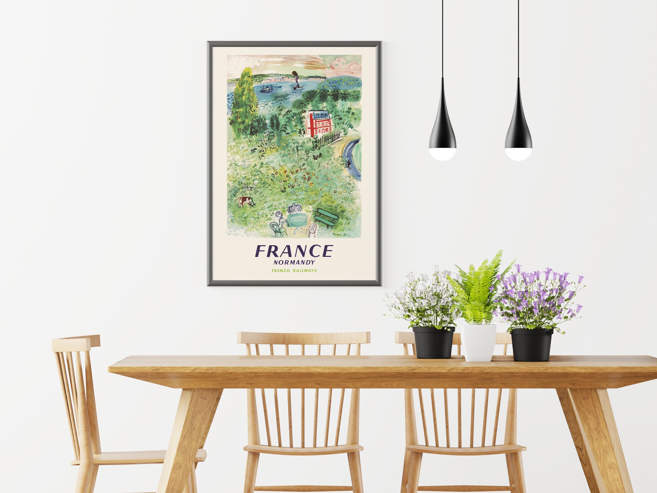 Vintage Travel Normandy, Normandy Then and Now, Raoul dufy 1954 Poster ...