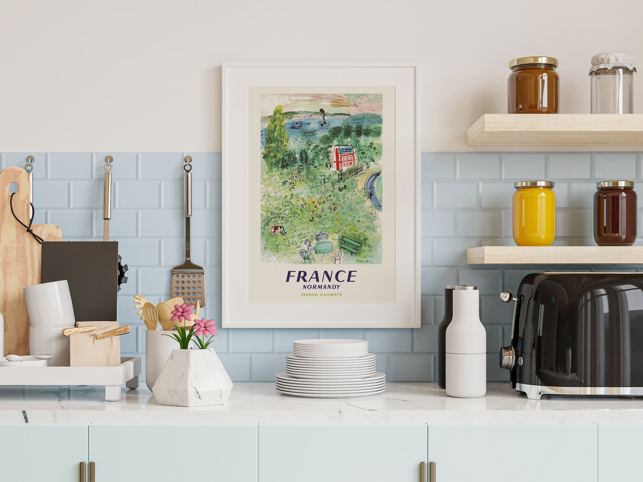 Vintage Travel Normandy, Normandy Then and Now, Raoul dufy 1954 Poster ...