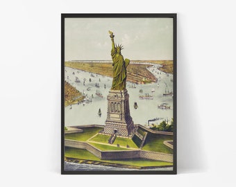 Vintage Statue of Liberty Poster - Etsy